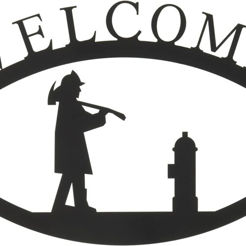 Fireman Wrought Iron Welcome Sign | Art & Home